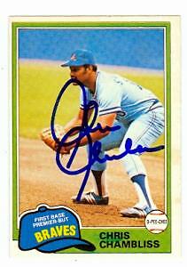 Chris Chambliss autographed baseball card (Atlanta Braves) 1981 O-Pee ...