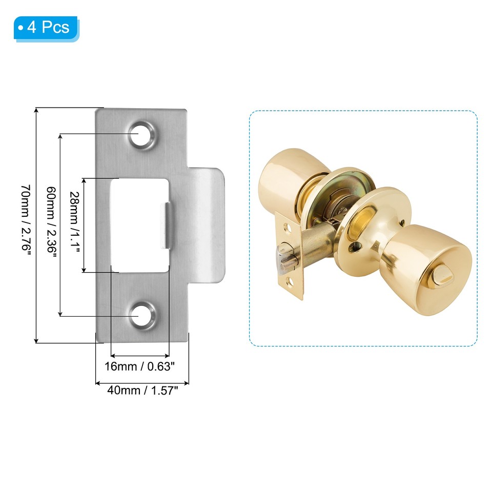 4 Pcs Door Strike Plates T Cam Block Latch Strike Door Locks Plate ...