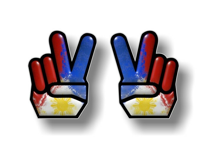 2 Peace Filipino 5" Vinyl Decals Philippines Pilipino Hippie Mac Car ...