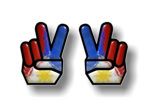 2 Peace Filipino 5" Vinyl Decals Philippines Pilipino Hippie Mac Car ...
