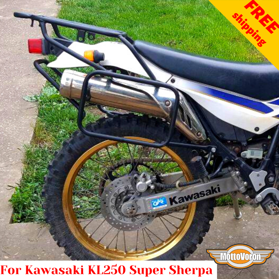 For Kawasaki Super Sherpa KL250 Rack luggage system KL250G Side carrier ...