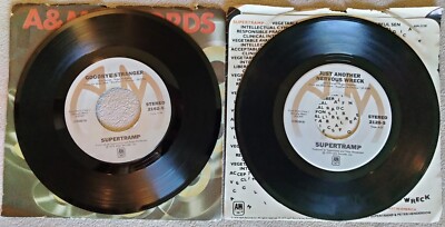 2 Vintage vinyl records 45 Supertramp Goodbye Stranger Just another ...