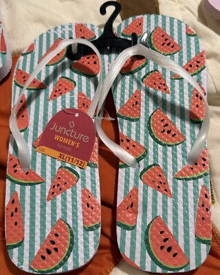 NEW WOMENS JUNCTURE RUBBER BEACH SANDALS SIZE LARGE 11/12 Watermelon ...