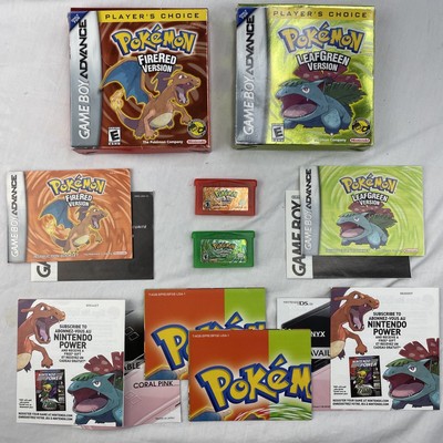 Authentic Pokemon FireRed & LeafGreen NICE! COMPLETE Game Boy Advance ...