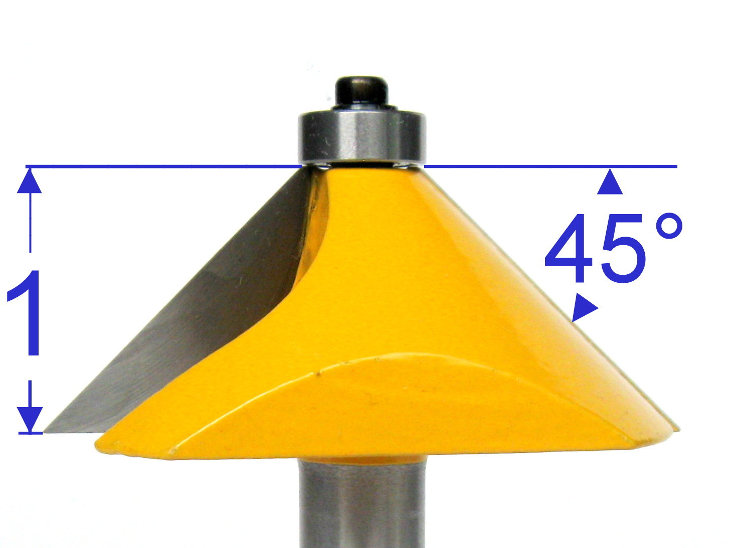 1 PC 1/2" Shank 1" Cutting Depth Edge Forming 45° Chamfer Router Bit ...