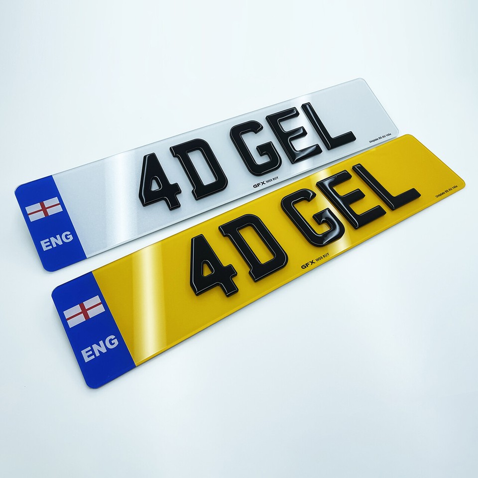Car Registration Number Plates - STANDARD/3D GEL/4D/4D GEL - FRONT/REAR ...