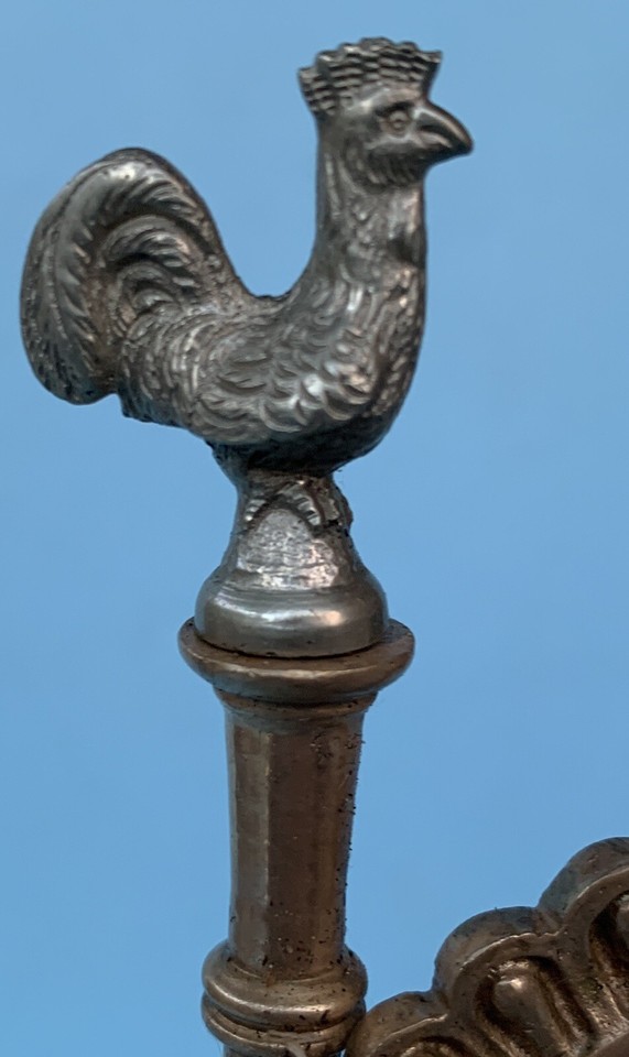 ANTIQUE-FRENCH-GALLIC ROOSTER-PORTICO-GILT BRONZE-POCKET WATCH HANGER ...