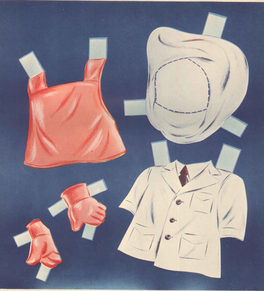 VINTAGE 1940s LITTLE DOCTOR PAPER DOLL LASER REPRODUCTON~Org SZE UNCuT ...