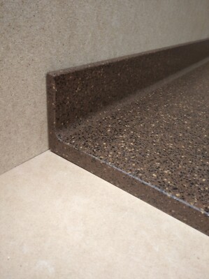 Mirostone Chocolate Solid Surface Worktop With Coved Upstand - 3m | eBay UK