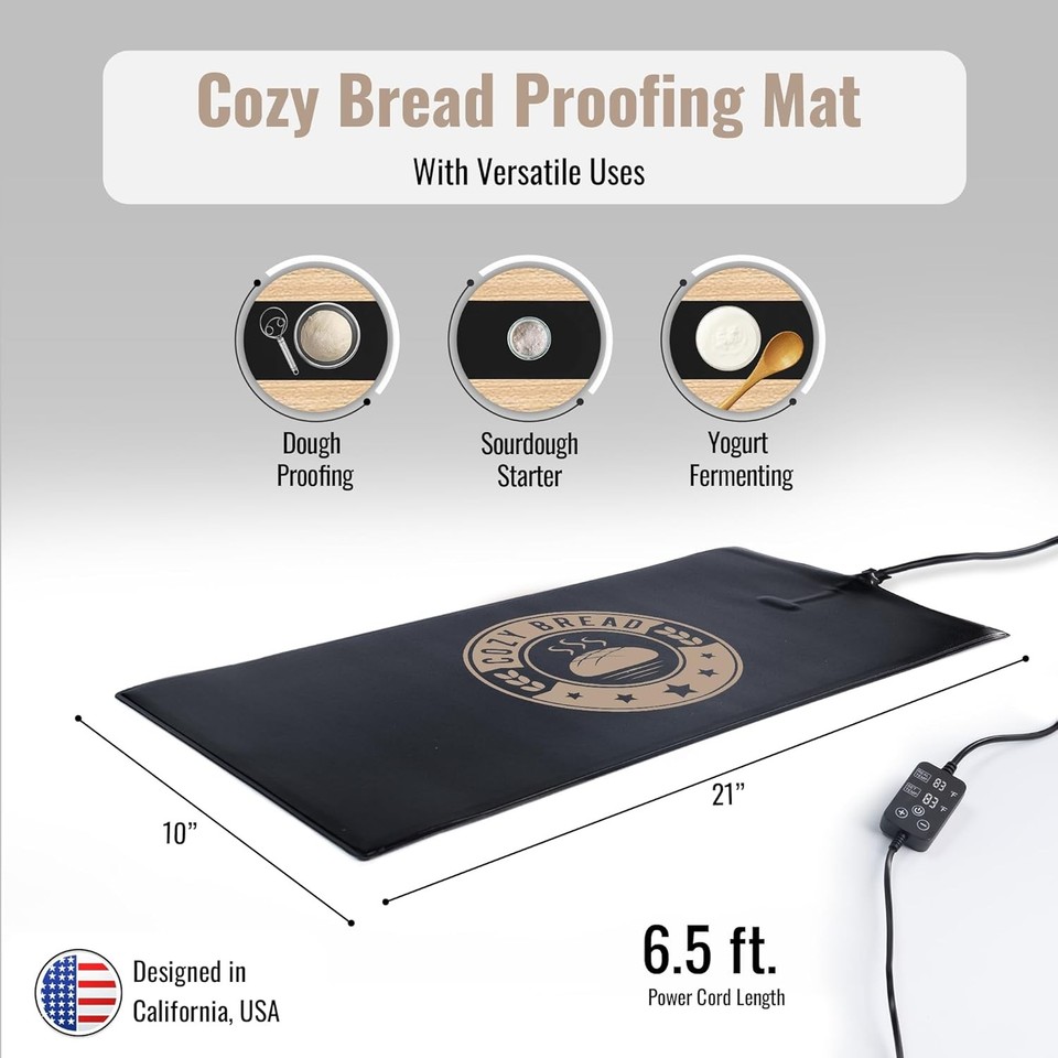 Cozy Bread® Sourdough Bread Proofing Mat for Home Bakers | USA Brand ...