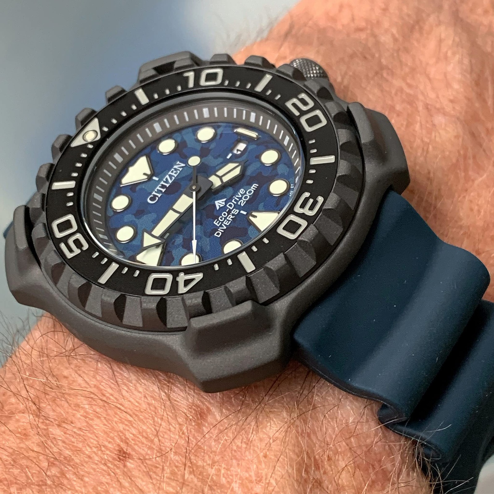 Unused CITIZEN Promaster BN0227-09L Blue Black Titanium Diver Men's ...