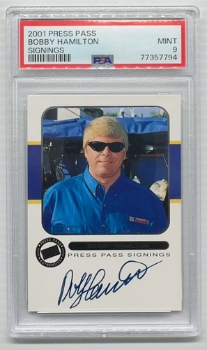 2001 Press Pass Racing Bobby Hamilton Signings Auto Autograph PSA 9 ...