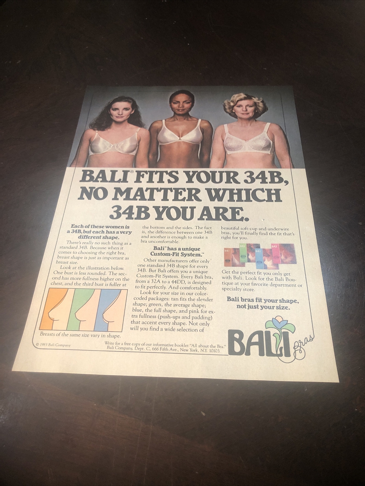 Vintage 1984 Bali Bra 34B Ad | eBay