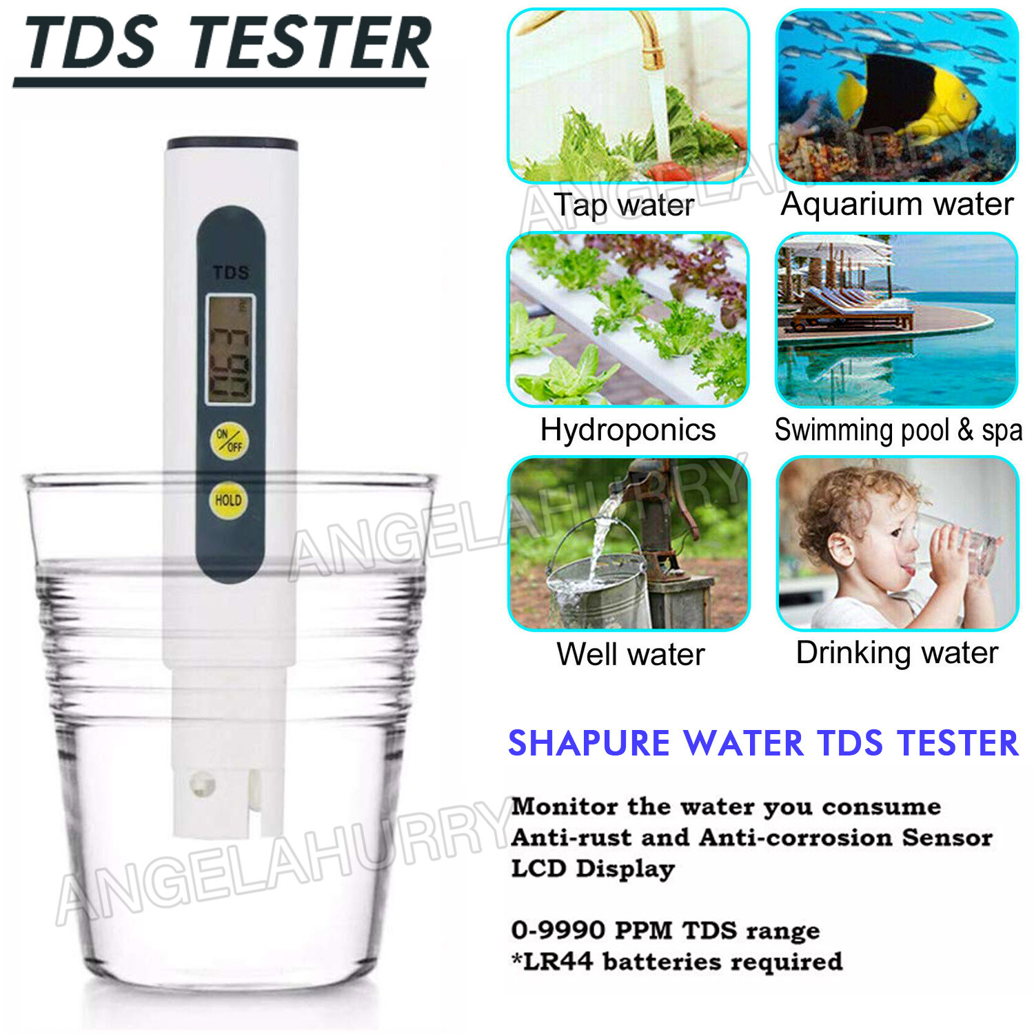 PH Meter Premium Digital Tester Aquarium Pool SPA Water Quality Monitor ...