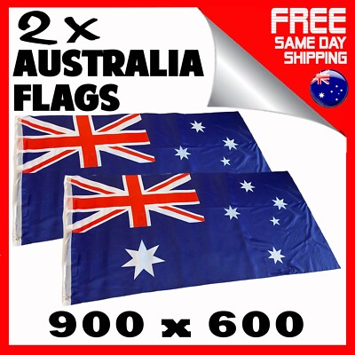 2 x Large Australia Flag Australian Flags Day Oz Ozzie Country Outdoor ...
