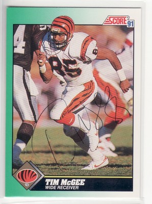TIM MCGEE CINCINNATI BENGALS TENNESSEE UNIVERSITY AUTOGRAPHED ...