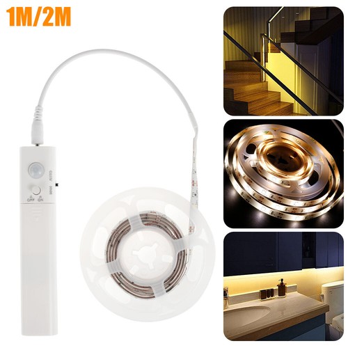 1M/2M Motion Activated LED Strip Lights Under Bed Cabinet Lighting ...