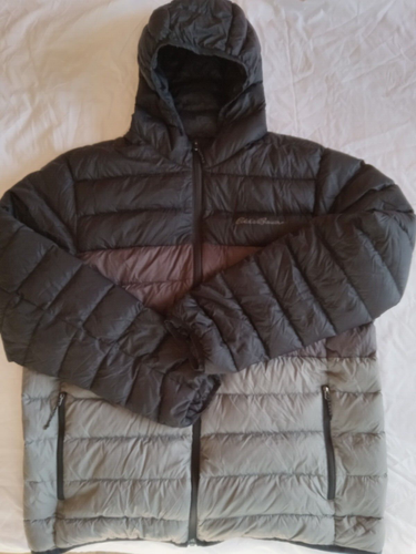 Eddie Bauer Men's Hooded Full Zip EB650 Down Light Jacket Sz L | eBay