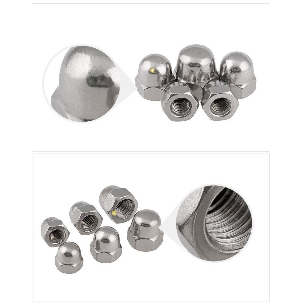 M8 Cap Nuts M2 M4 M6 M8 Stainless Steel Hexagon Hex Acorn Dome Cap Nut ...