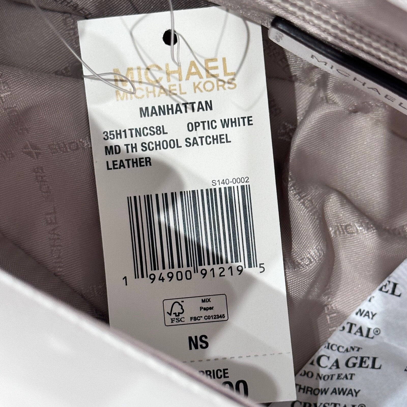 Michael Kors Manhattan Medium Contrast Trim Leather Satchel Stud ...