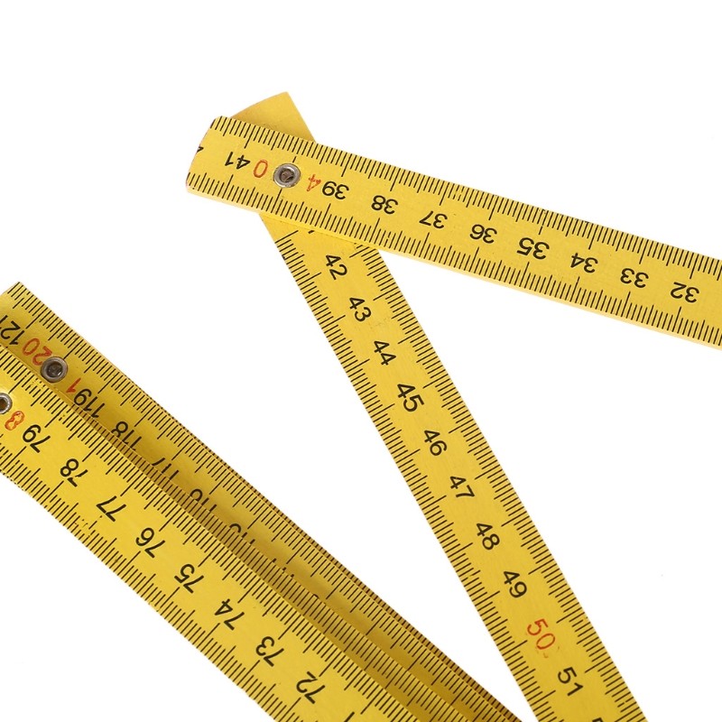 Yellow Ruler with Accurate Length Unit Foldable Ruler Measuring All the ...