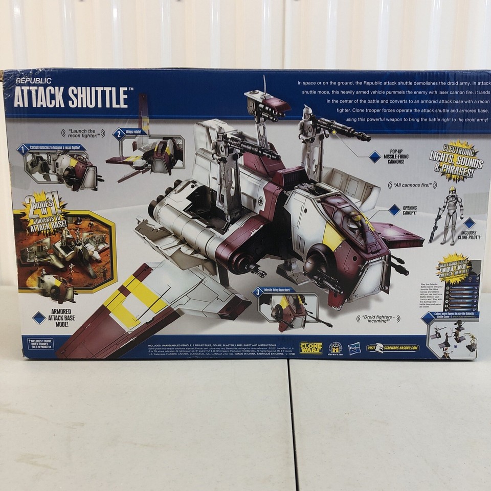 2010 Star Wars The Clone Wars Republic Attack Shuttle 2 In 1 Ship ...