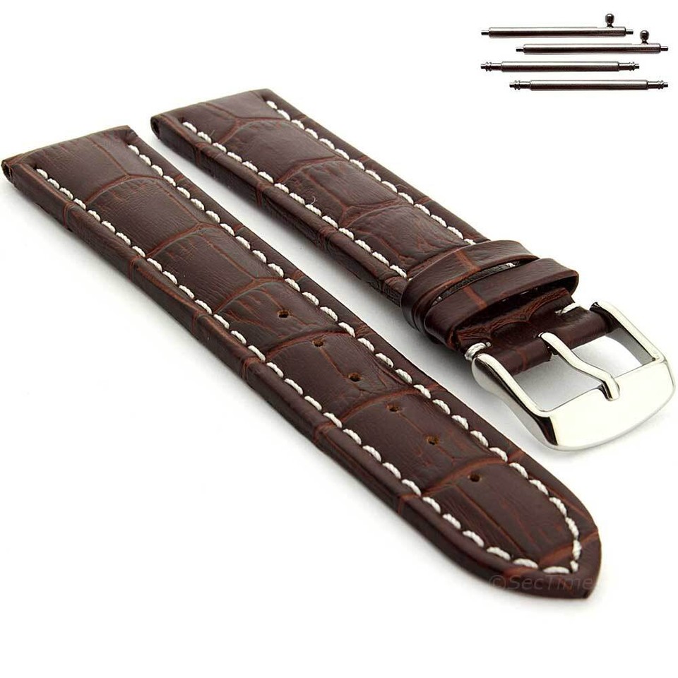 Extra Long Watch Strap Band Men's Genuine Leather 18 20 22 24 26 28 ...