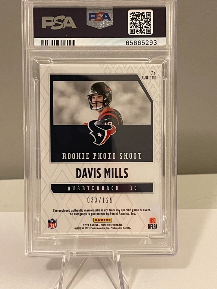 2021 Phoenix Davis Mills Orange Prizm 33/125 Rookie Patch Auto #DMI RPA ...