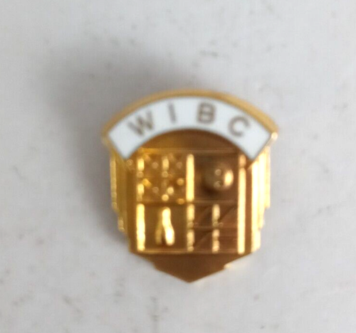Vintage WIBC White & Gold Tone Bowling Lapel Hat Pin | eBay