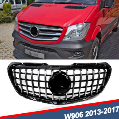 Chrome+Black GT Front Grille For Mercedes Benz W906 Sprinter 2500 3500 ...