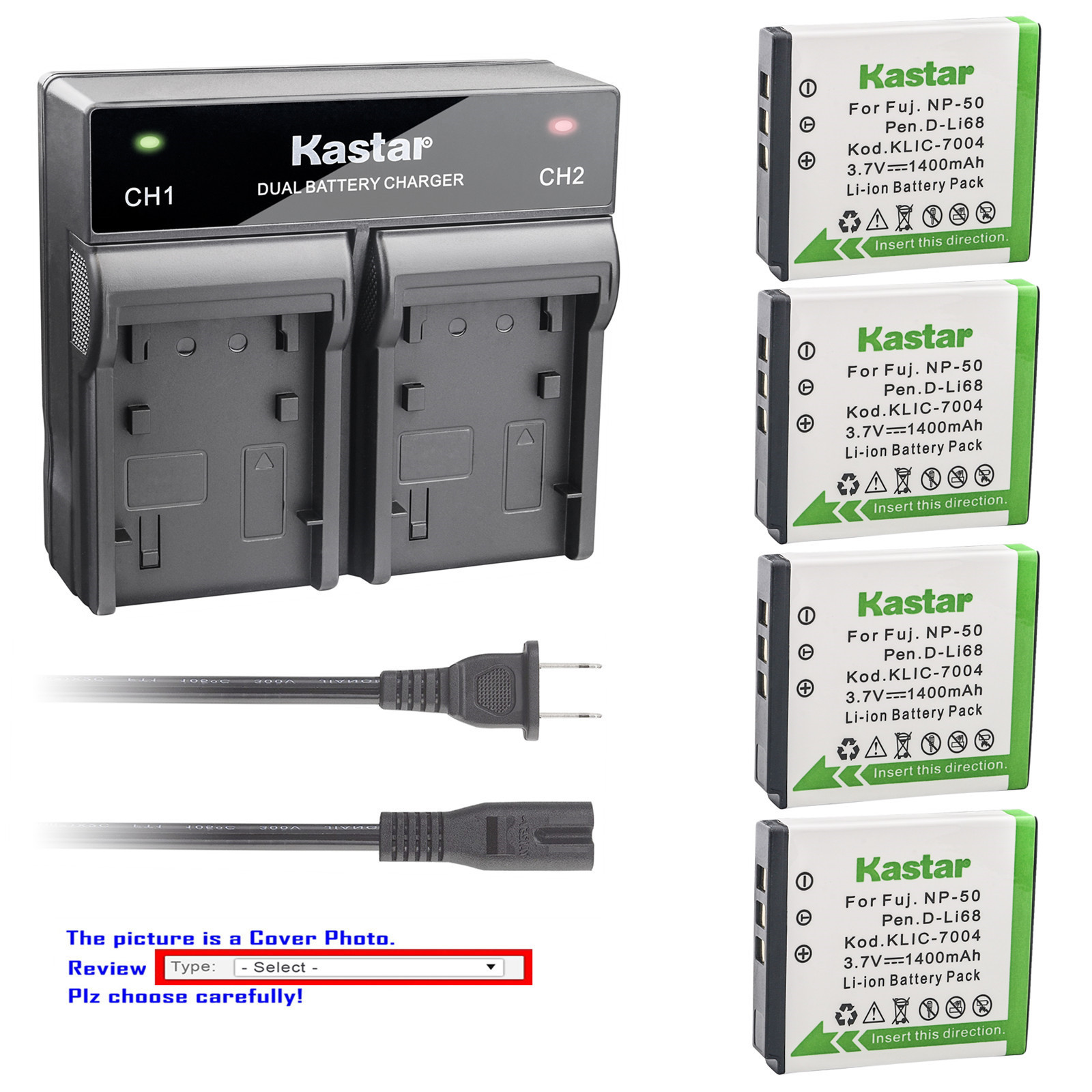 Kastar Battery Rapid Charger for Pentax D-LI68 D-LI122 Pentax Q Optio ...