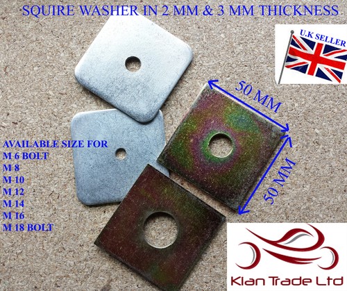 50mm x 50mm x Square steel washer plate 2mm / 3mm Thickness for matric ...