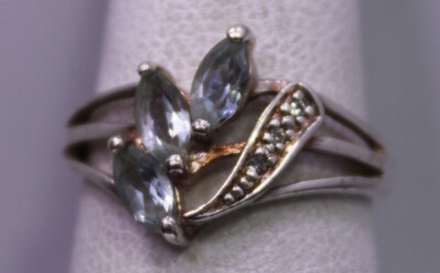 SIZE 6.25 ~ Vintage AVON RJ Sterling Silver & Blue/White Gemstone ...