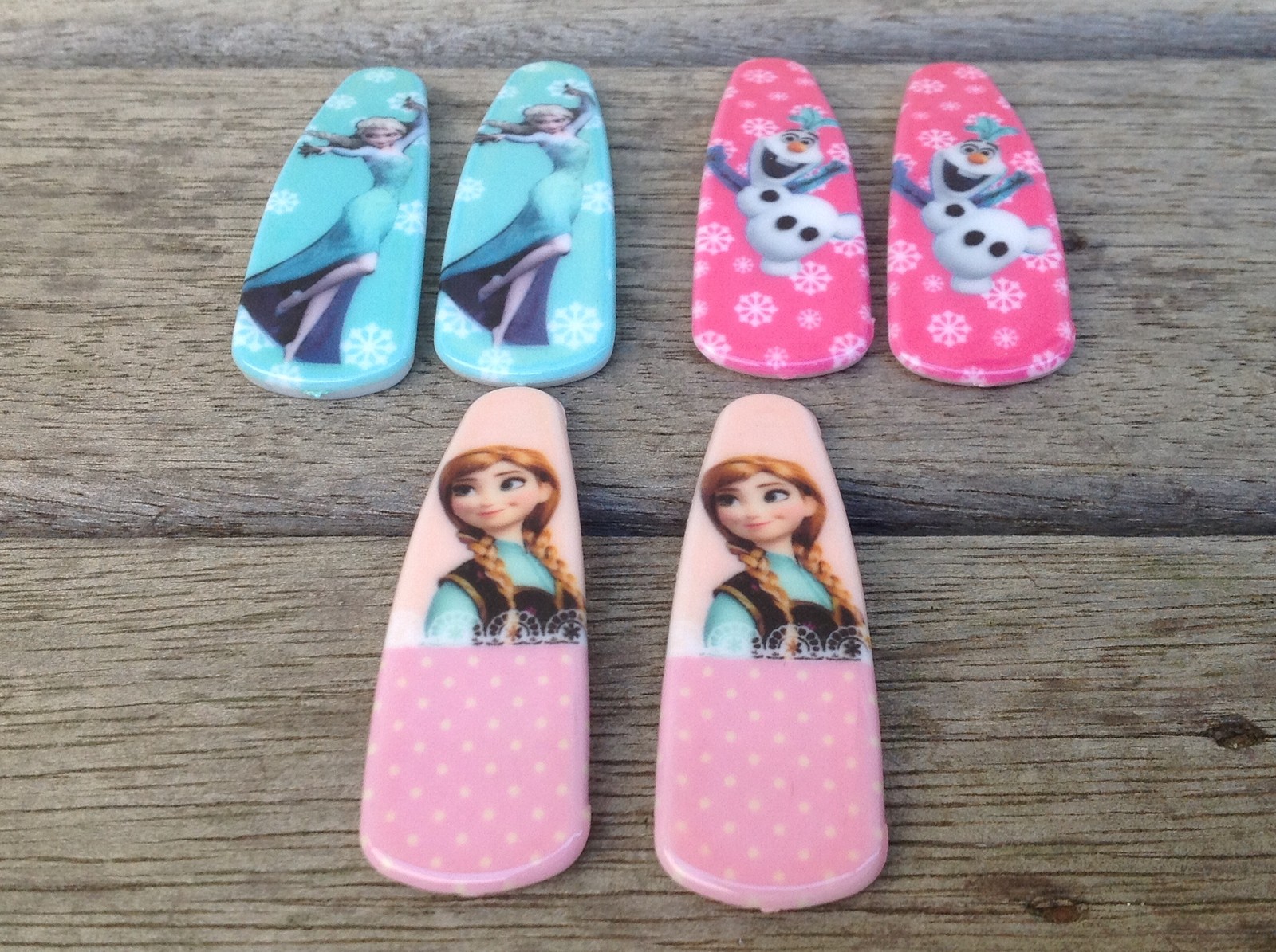 Girls 6 Pairs Wafer Frozen Elsa Anna Olaf Hair Clips Hair Pins, Hair ...