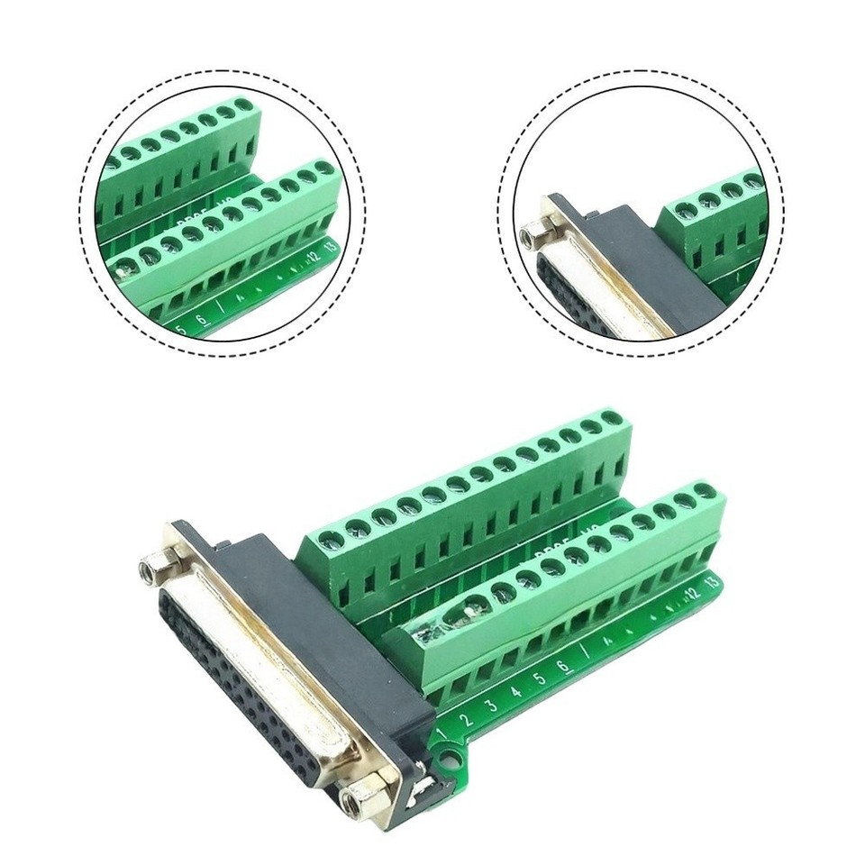 DB25 Female to Terminal Block Adapter with Screw Nut 25 Pin Signal ...