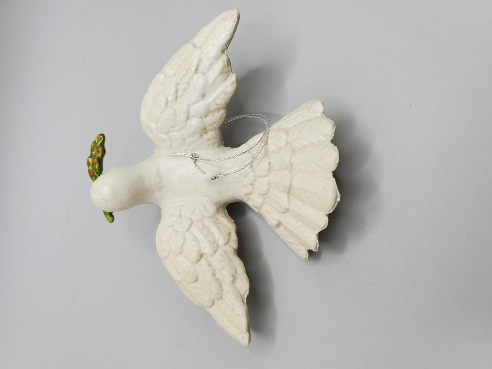 Vintage White Dove of Peace with Olive Branch Plastic Resin Christmas ...