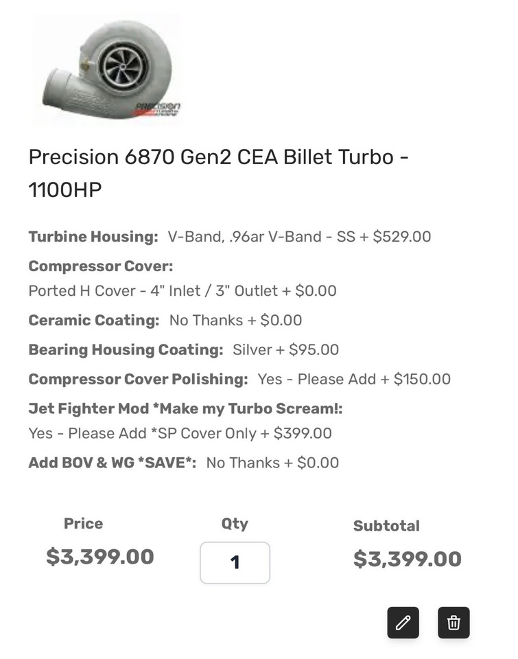 Precision 6870 Gen2 CEA billet Turbo - VBand with T51 Mod | eBay