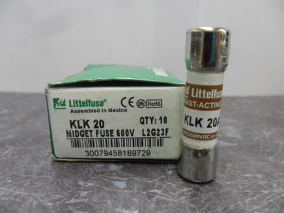 New Lot Littelfuse KLK 20 20 Amp Fuses KTK-20 ATM20 600 Volts NIB | eBay