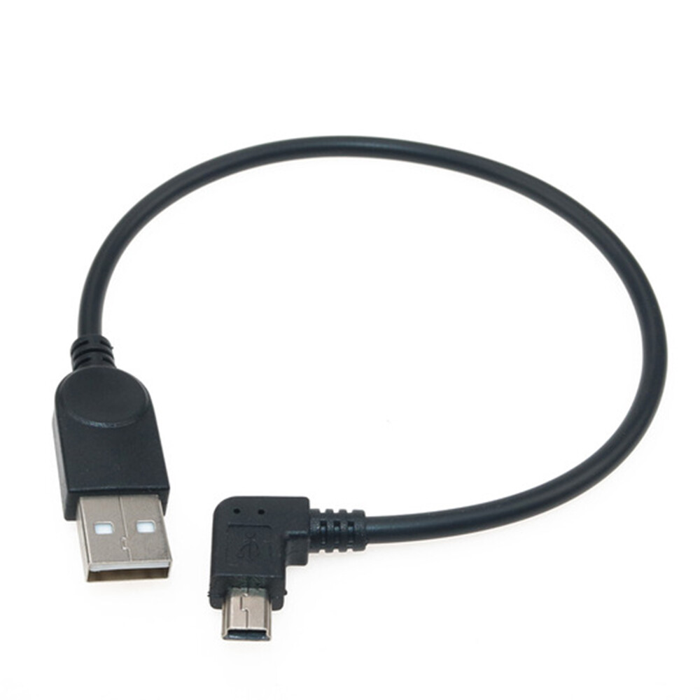 USB Type-A to Mini USB 90° Angle Male Plug Adapter Cable Cord Left ...
