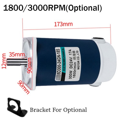 300W 1800/3000RPM 12*35MM DC12V/24V Reversible Adjustable Speed ...