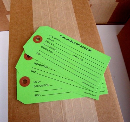 100 Repairable or Rework inspection tags quality control labels paper ...