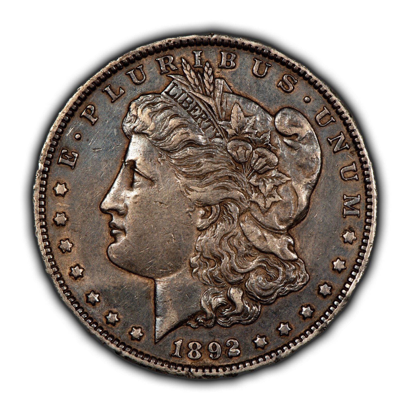 1892-CC $1 Morgan Dollar - Deep Tape Toning - XF Key Date Carson City ...
