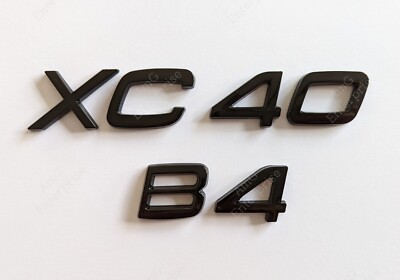 Gloss Black Rear Badge for XC40 & B4 Glossy Car Number Letters XC 40 ...