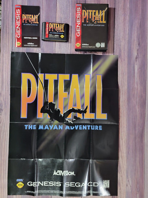 Pitfall The Mayan Adventure Sega Genesis COMPLETE Game w/ POSTER ...