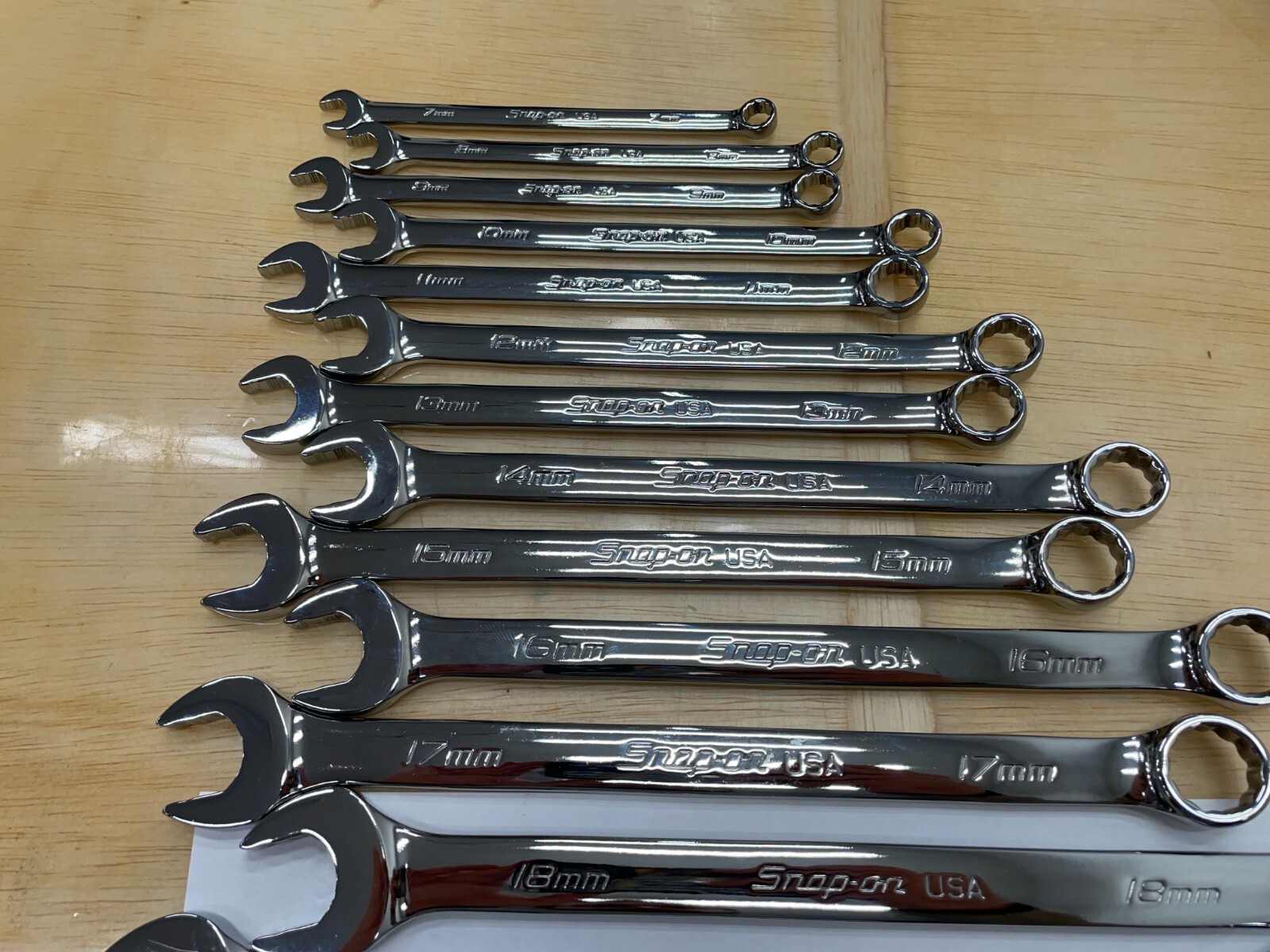 Snap-on Tools USA NEW 19pc MASTER METRIC Flank Drive Plus Combo Wrench ...