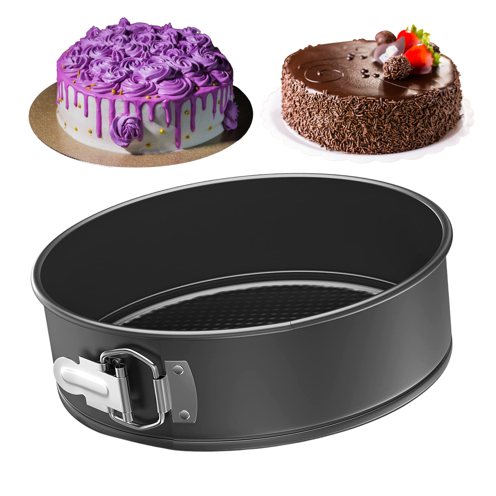 Springform Cake Pan Tin Round Non-stick with Quick Release System (7/8 ...