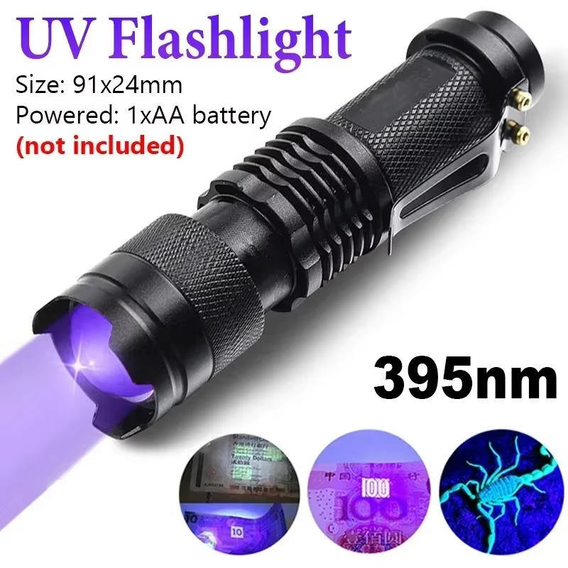 UV Ultra Violet LED Flashlight Blacklight Light 395 nM Inspection Torch ...