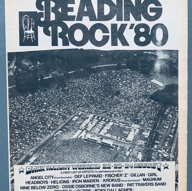 READING ROCK 1980 POSTER ADVERT IRON MAIDEN UFO RORY GALLAGER OZZY DEF ...