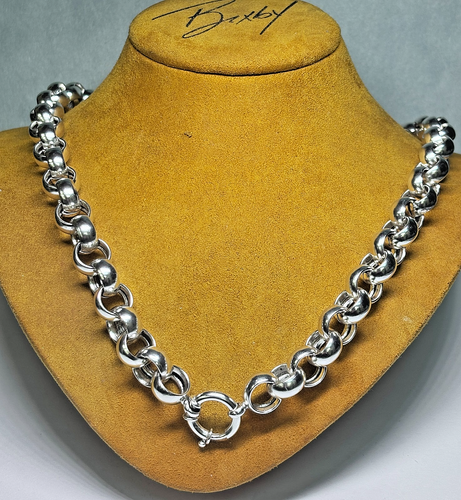 Sterling Silver Heavy Rolo Chain Neclkace 48g 20mm | eBay