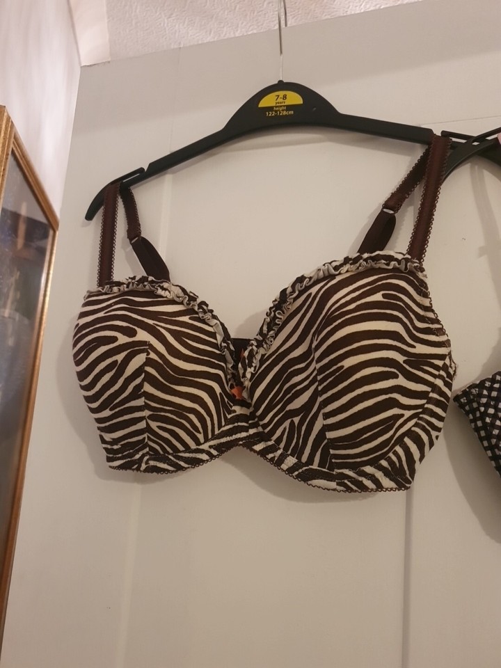 4 X Bras M&S Ceriso Per Una Brown Animal Burgundy Lace Black Check ...